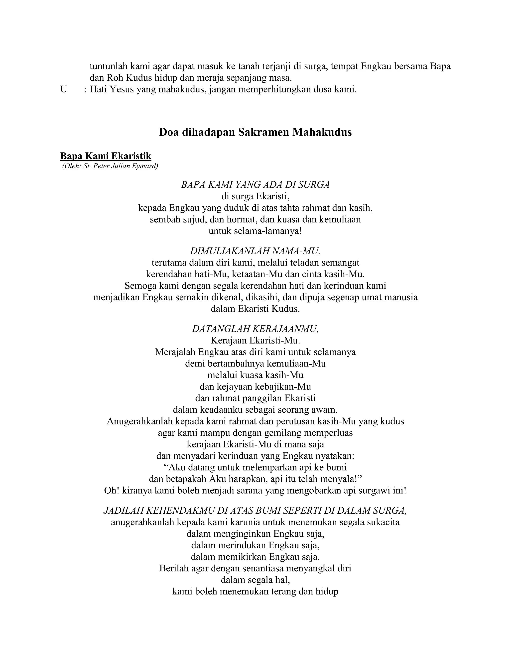 Adorasi Ekaristi pada Sakramen Mahakudus | PDF