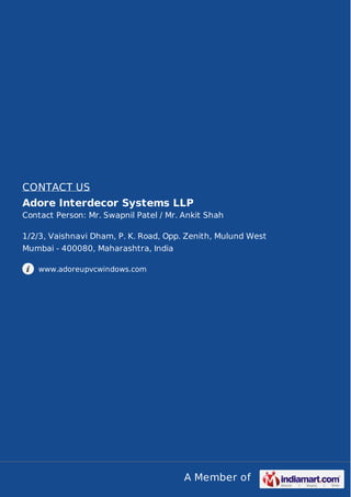 Adore Interdecor Systems LLP, Mumbai, Casement Windows | PDF