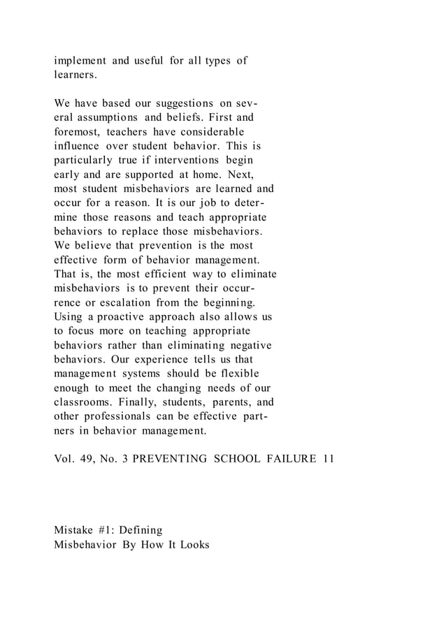 A dozen common classroom management mistakes and what to do instea | PDF