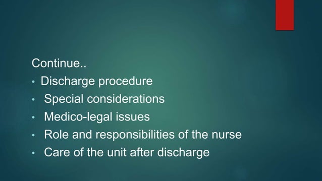 admission procedure in nursing | PPTX | Healthcare Industry | Industries
