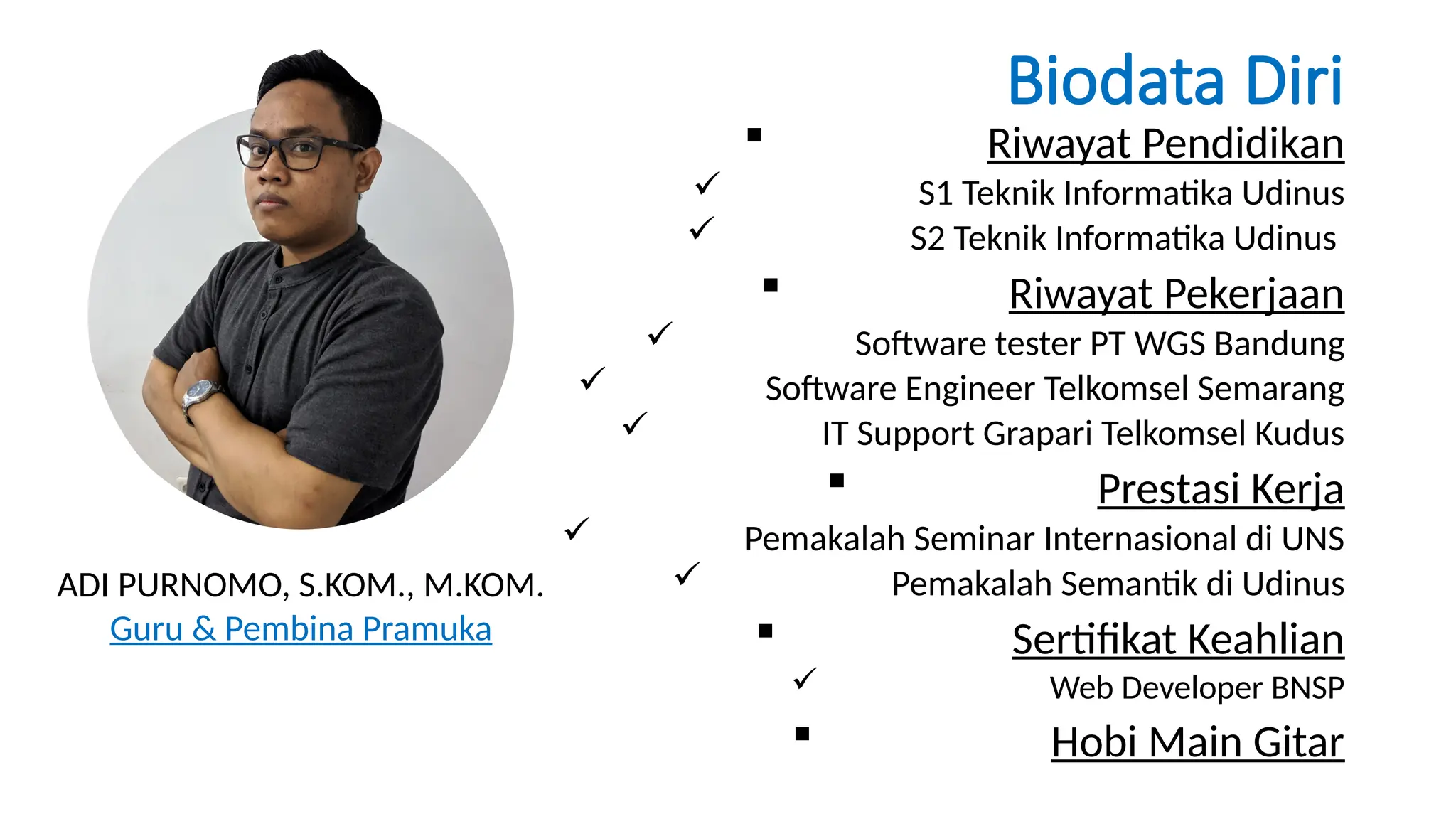 adi purnomo-perkenalan data diri riwayat pekerjaan | PPTX