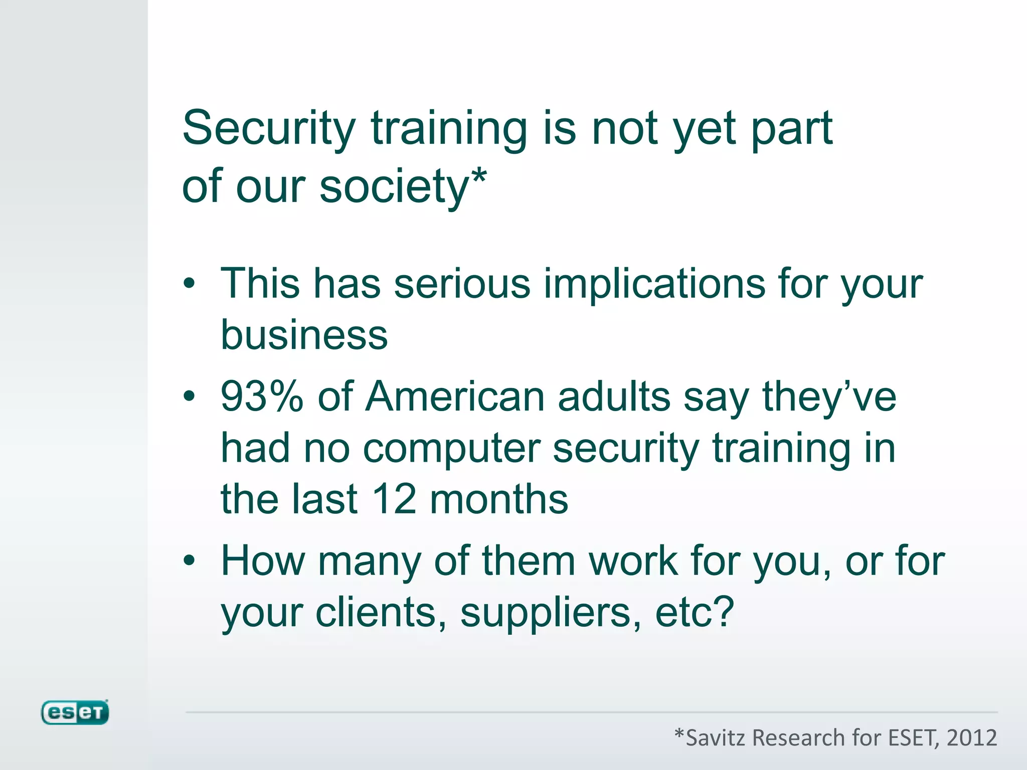 Cyber Security 101: Training, awareness, strategies for small to medium sized business | PPTX ...