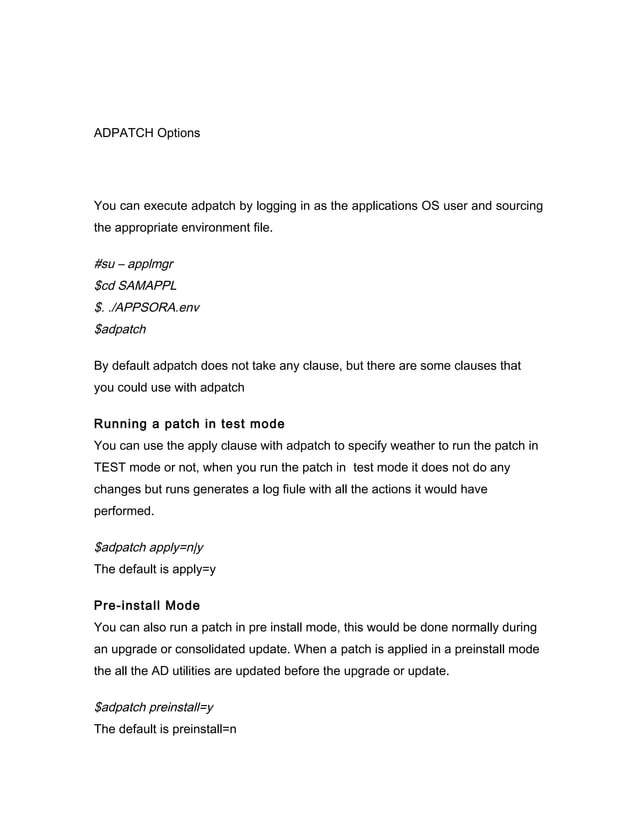 Adpatch options | PDF