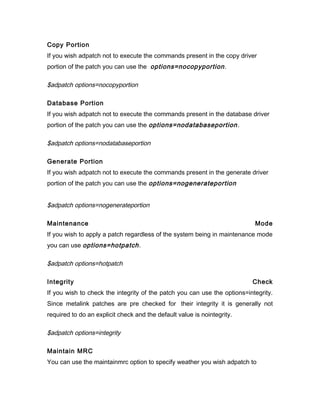 Adpatch options | DOC