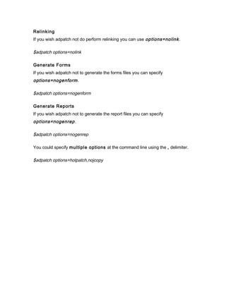 Adpatch options | DOC