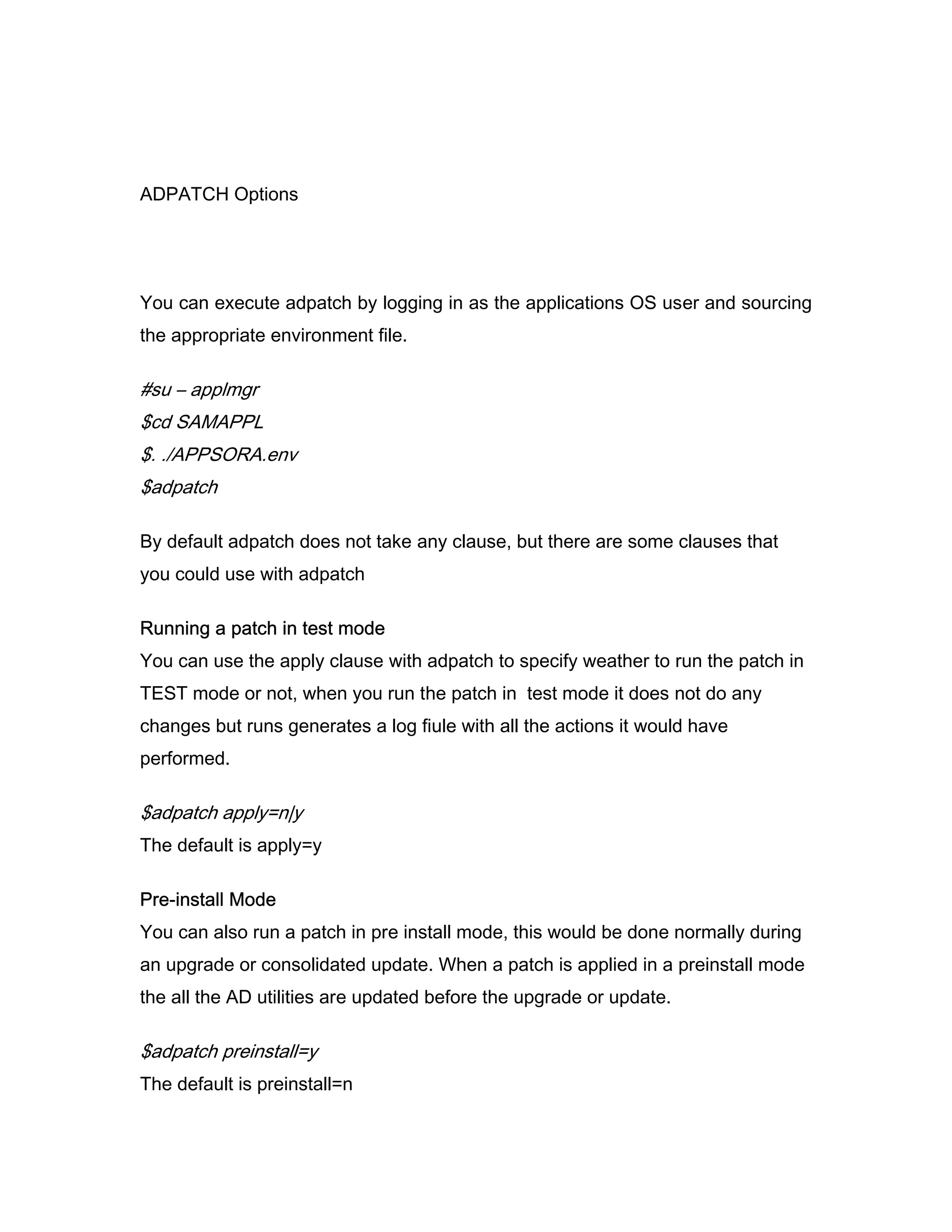 Adpatch options | PDF