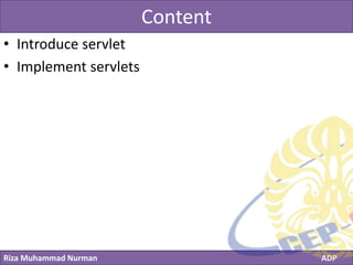 ADP - Chapter 2 Exploring the java Servlet Technology | PPT