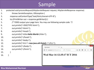 ADP - Chapter 2 Exploring the java Servlet Technology | PPT
