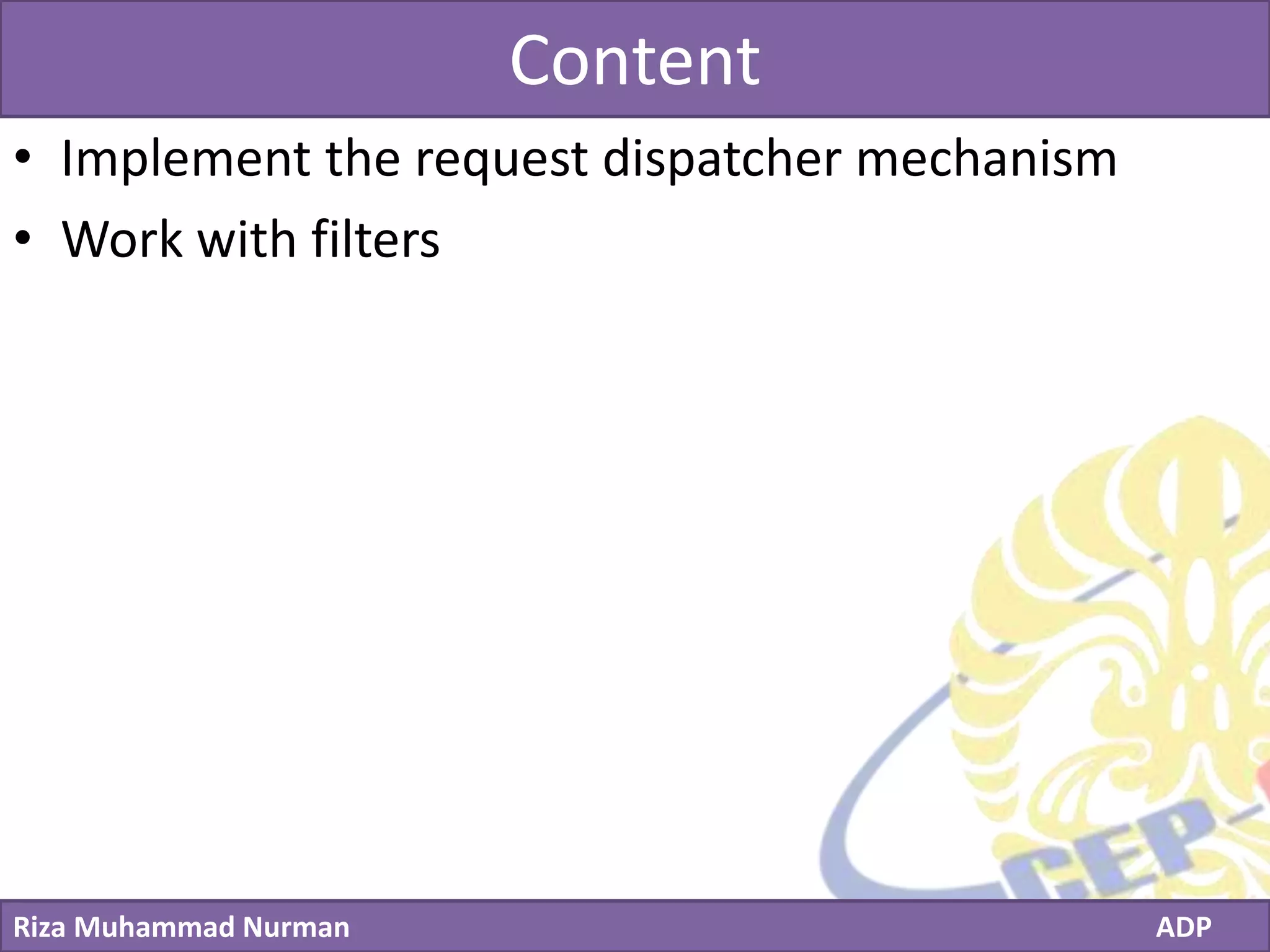ADP- Chapter 3 Implementing Inter-Servlet Communication | PPT