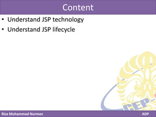 ADP - Chapter 5 Exploring JavaServer Pages Technology | PPTX | Web ...