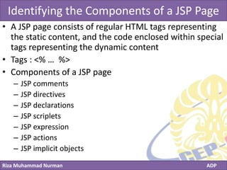 ADP - Chapter 5 Exploring JavaServer Pages Technology | PPTX | Web ...