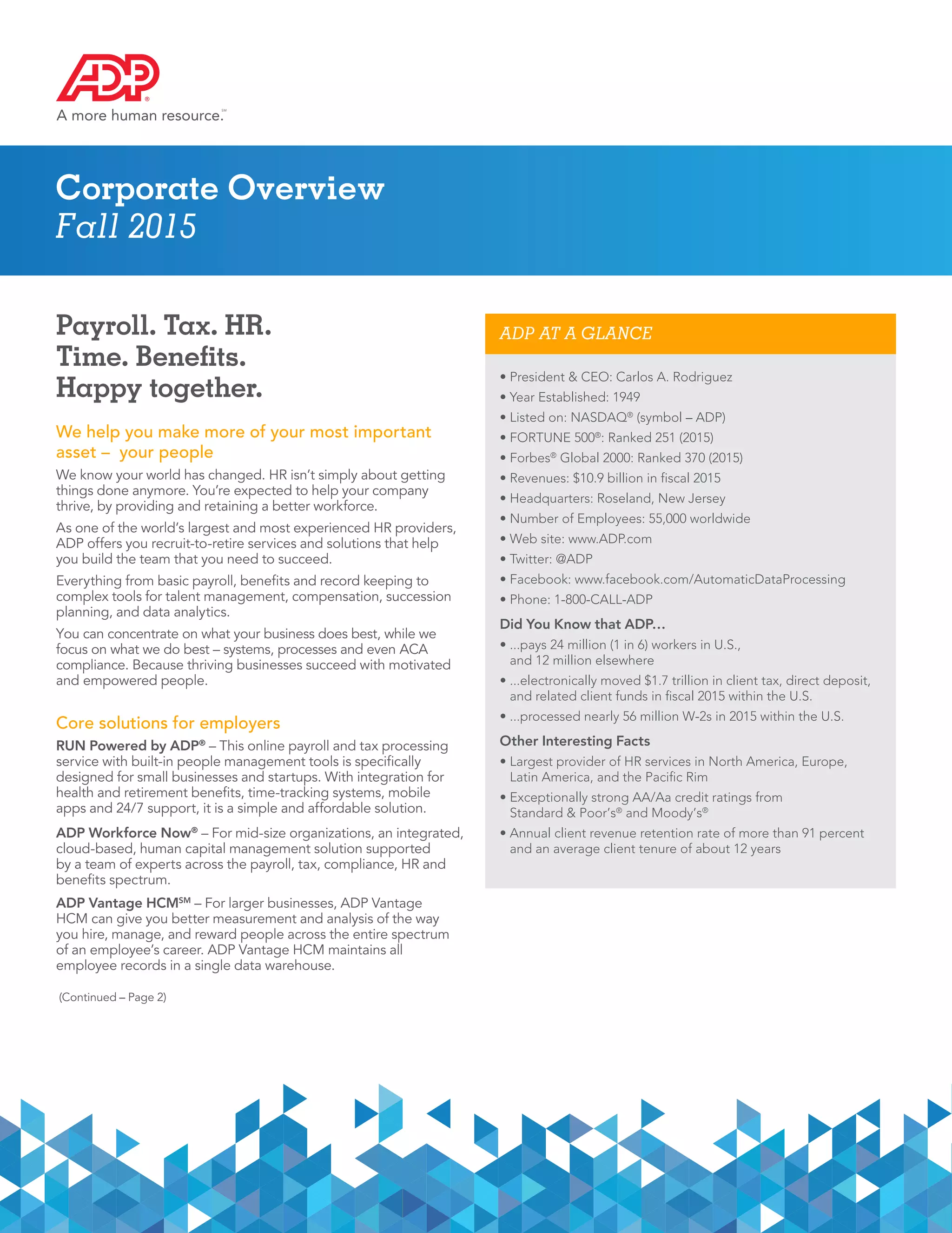 ADP Corporate Overview | PDF
