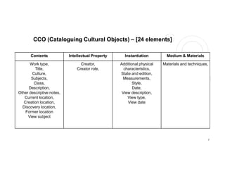 Designing a framework of comparison for cultural object description ...