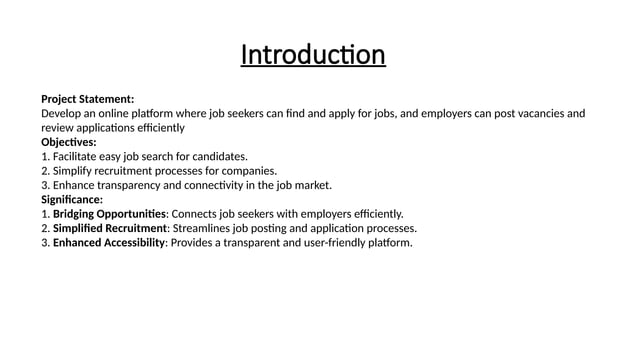 Online Job Portal With Springboot And React Ppt