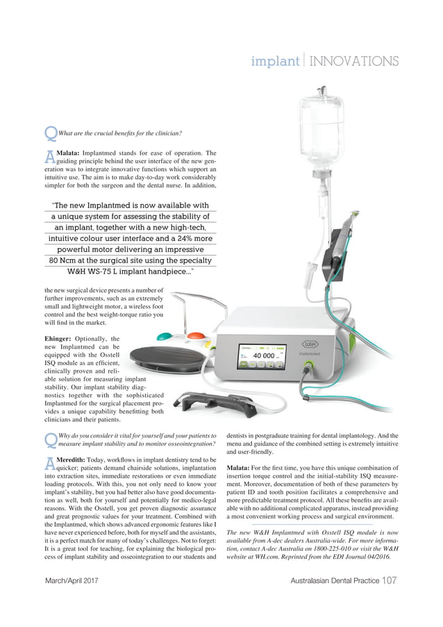 A new generation Implantmed now available with Ostell ISQ Module | PDF ...