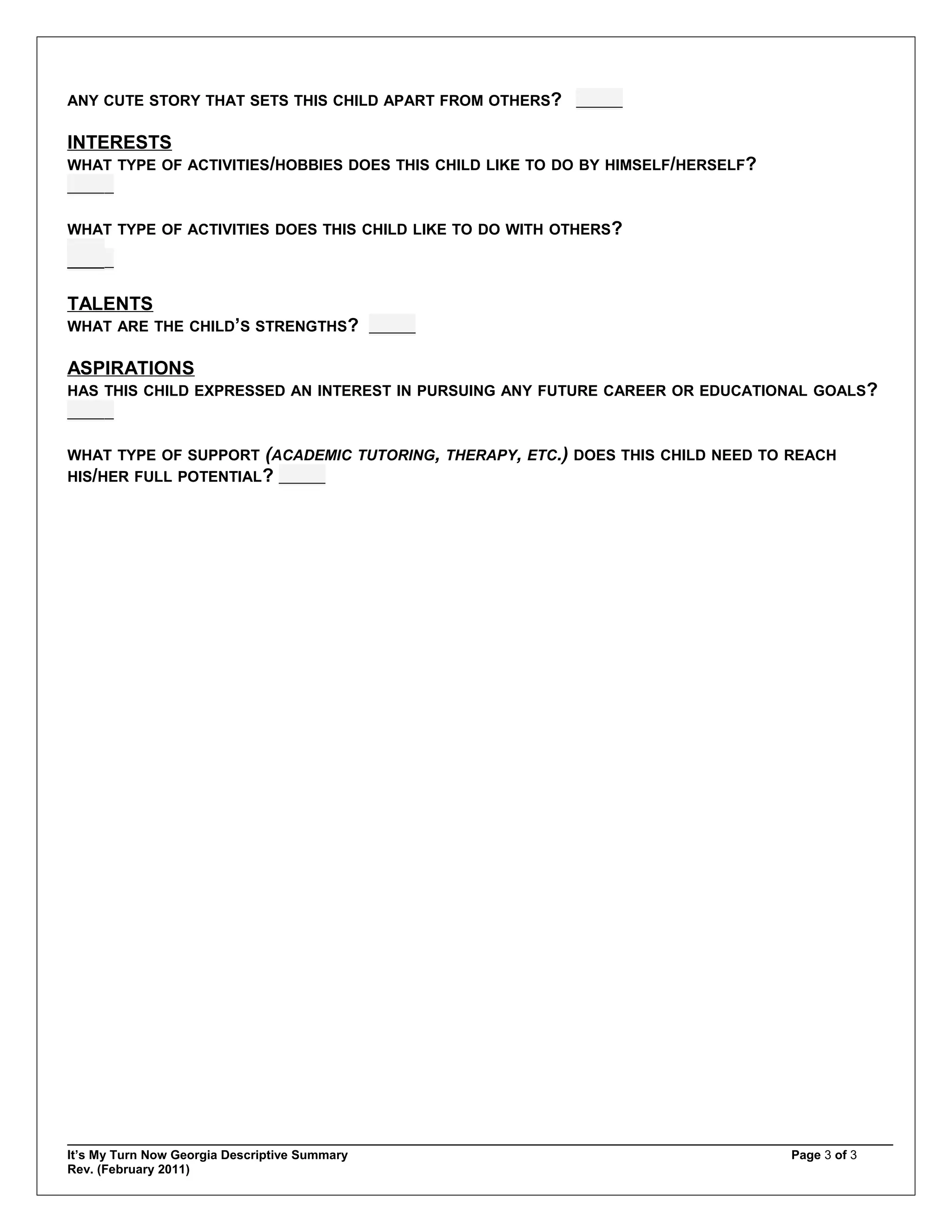 Adp its my turn now georgia descriptive summary | DOC | Adoption and ...