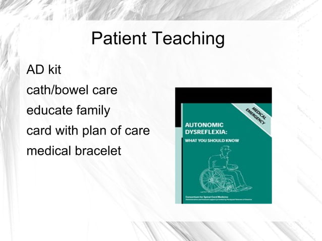 Autonomic Dysreflexia: Nursing Care | ODP | First Aid | Injuries