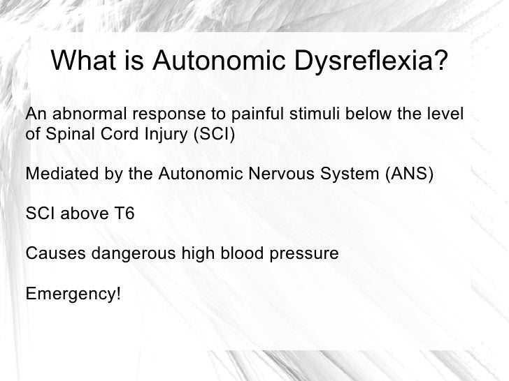 Autonomic Dysreflexia: Nursing Care