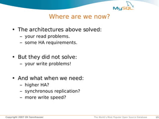 MySQL High-Availability and Scale-Out architectures | PPT