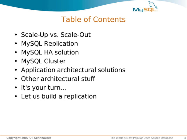 MySQL High-Availability and Scale-Out architectures | PPT