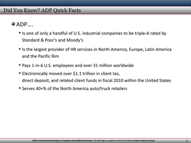 ADP Short Overview | PPT | Business Accounting & Finance | Business