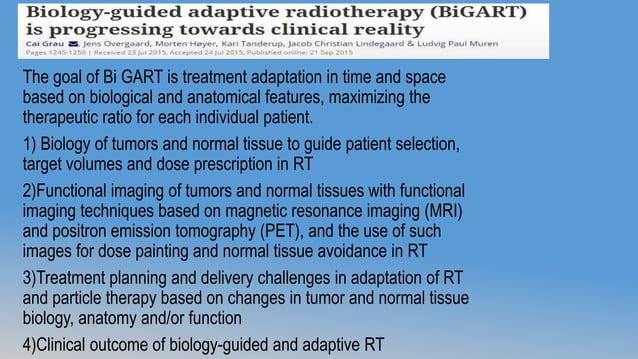 COMPLETE OVERVIEW ON ADAPTIVE RADIOTHERAPY OVER DAILY IMAGE GUIDED ...