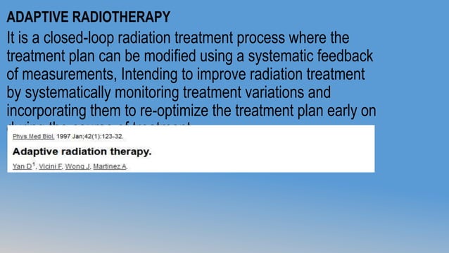 COMPLETE OVERVIEW ON ADAPTIVE RADIOTHERAPY OVER DAILY IMAGE GUIDED ...