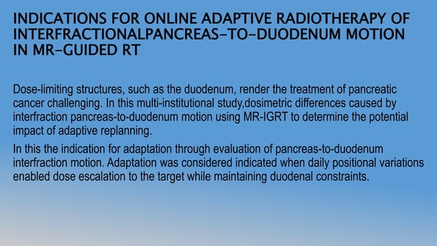 COMPLETE OVERVIEW ON ADAPTIVE RADIOTHERAPY OVER DAILY IMAGE GUIDED ...