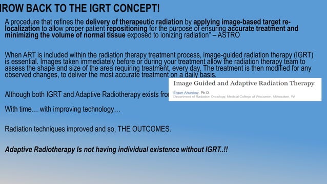 COMPLETE OVERVIEW ON ADAPTIVE RADIOTHERAPY OVER DAILY IMAGE GUIDED ...