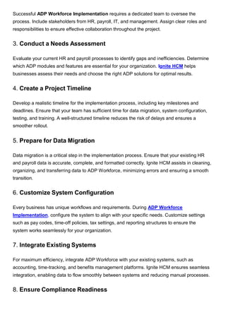 The Ultimate Checklist for ADP Workforce Implementation | PDF