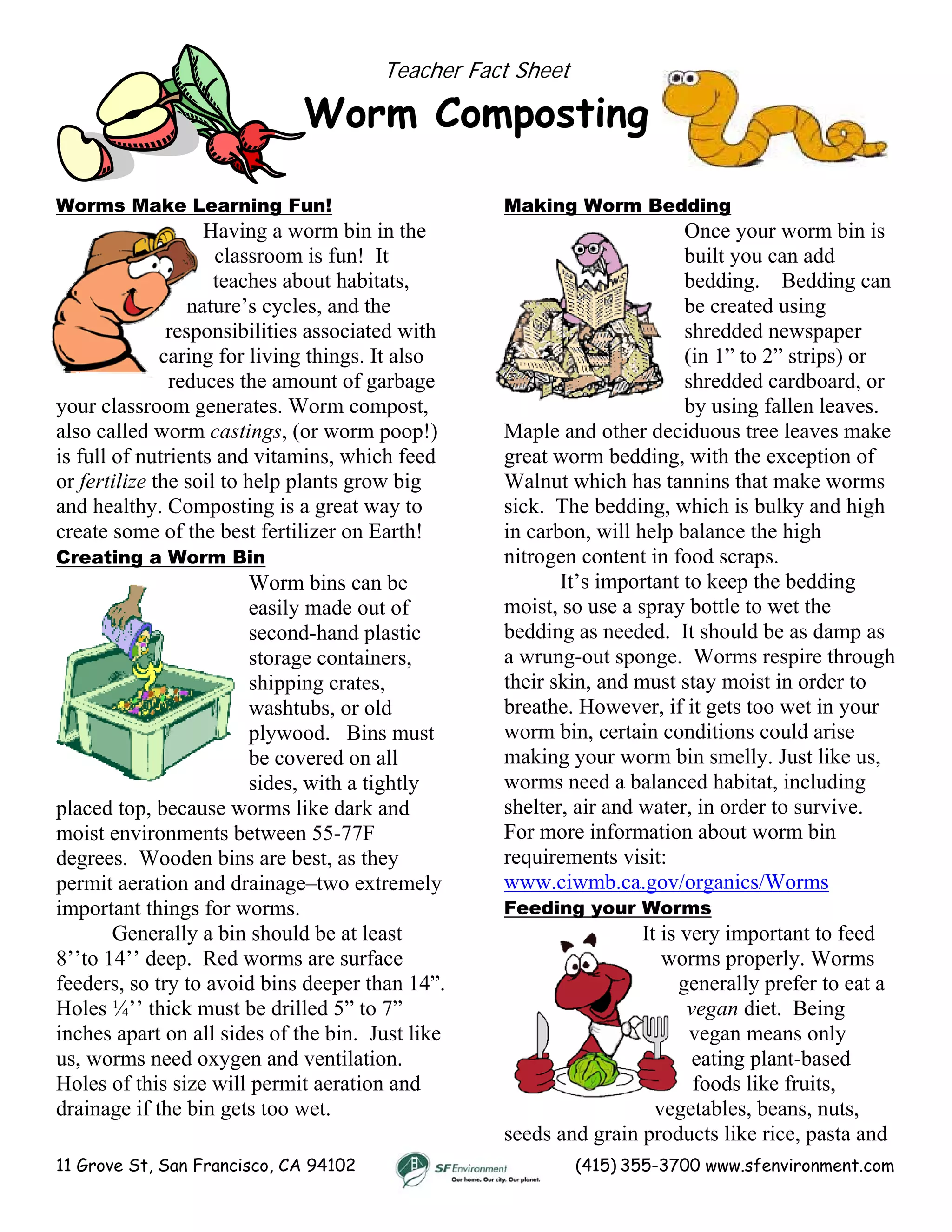 Teacher Worm Composting Guide | PDF