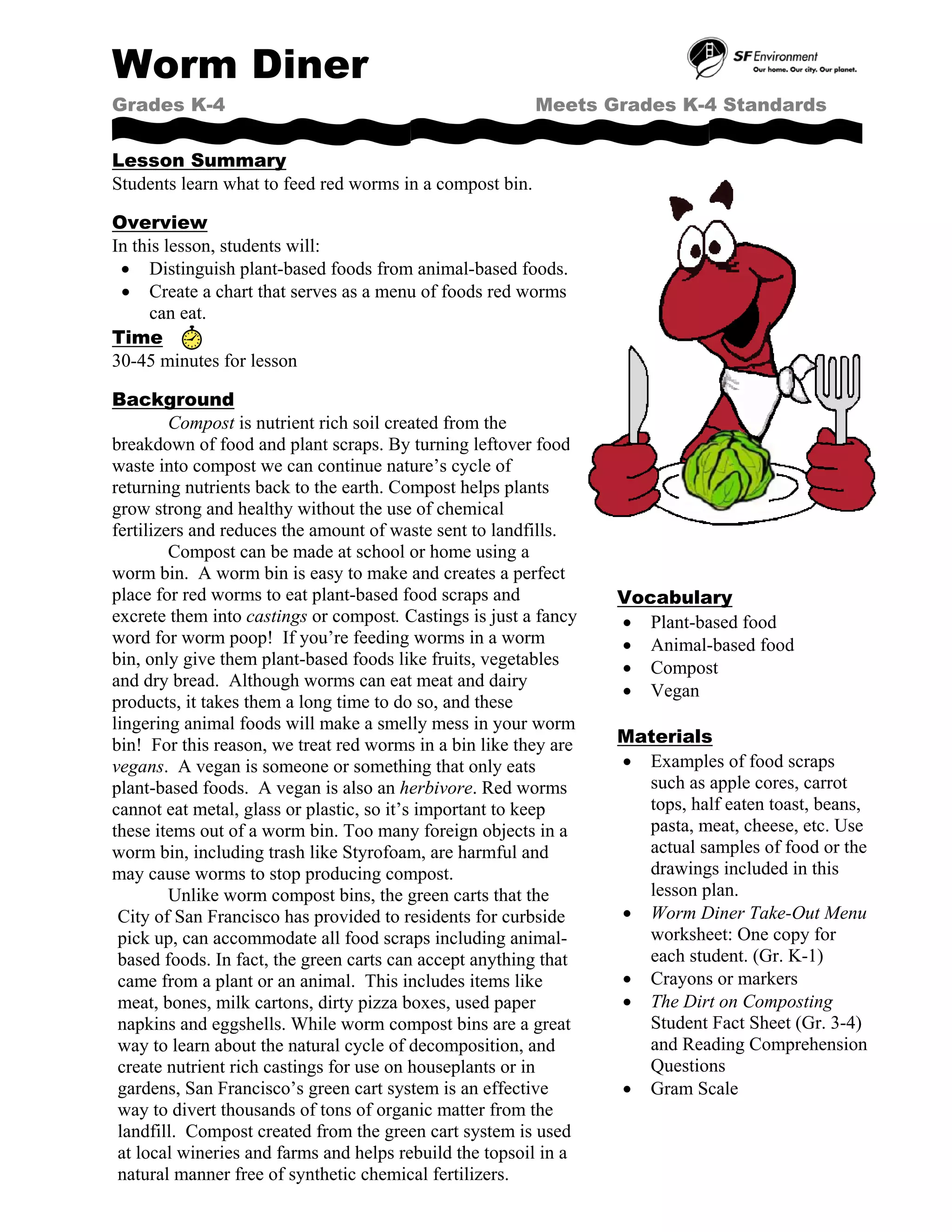 Teacher Worm Composting Guide | PDF