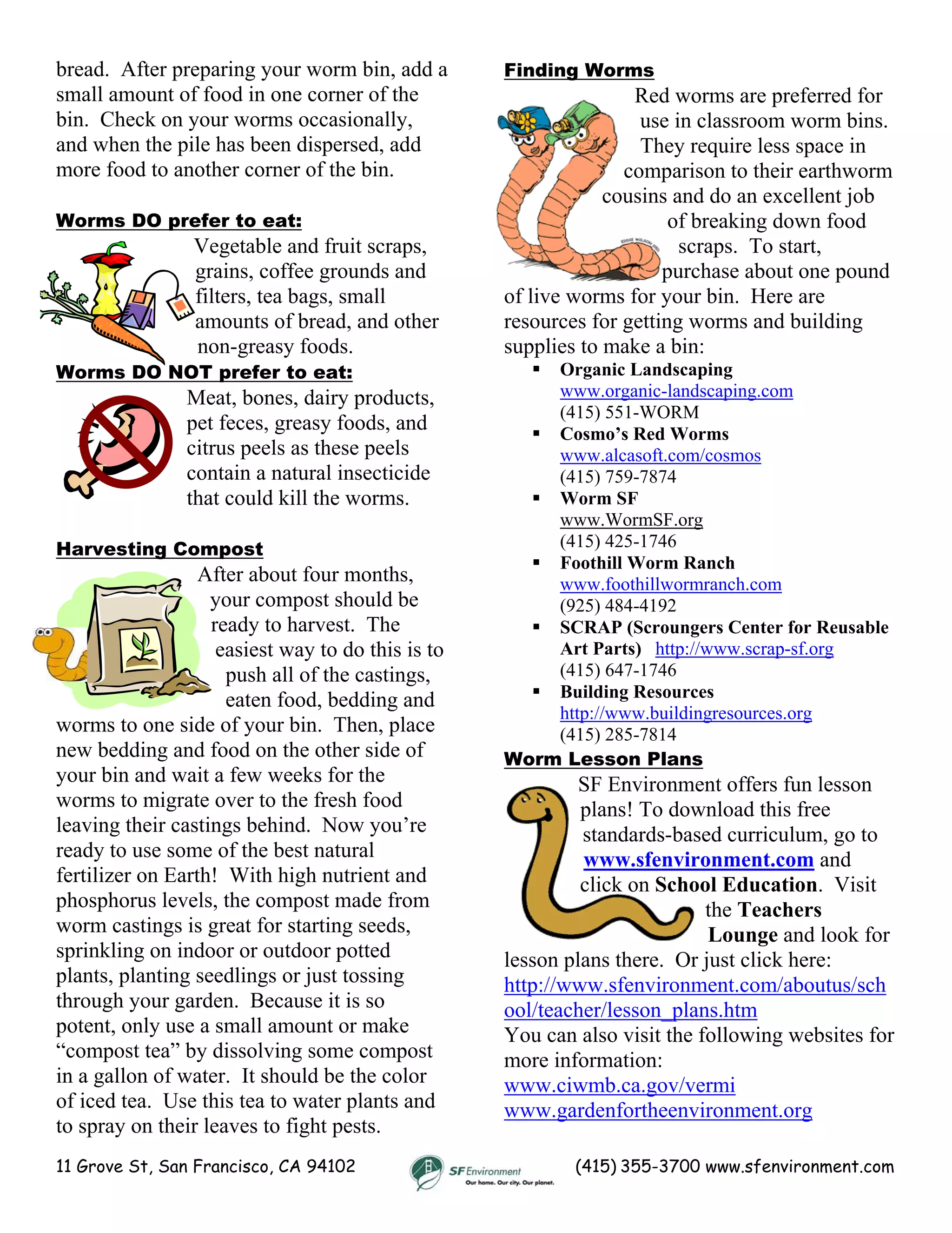 Teacher Worm Composting Guide | PDF