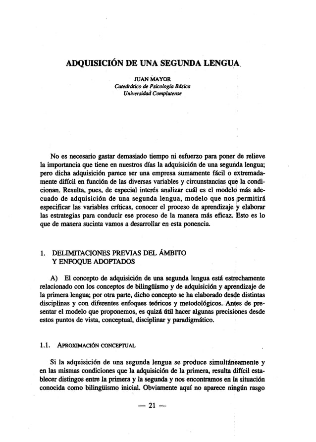 Adquisición de segundas lenguas | PDF