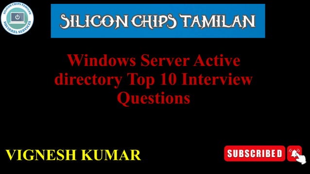 Top 10 Active Directory Interview Questions & Answers | PPT