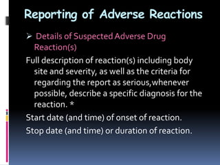 adverse drug reactions management | PPTX
