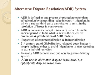 Alternative dispute resolution system | PDF