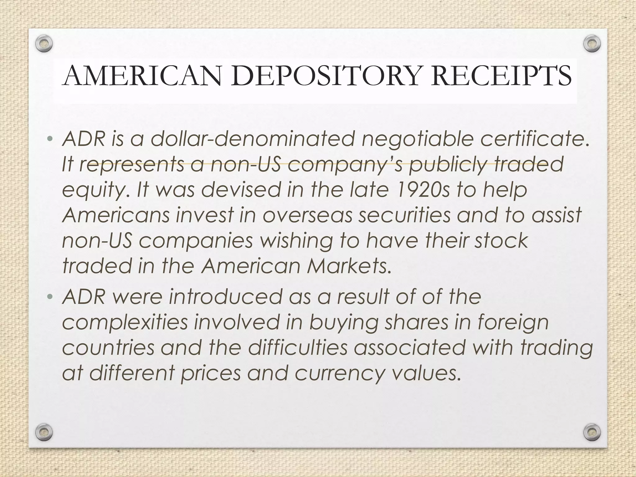 ADR & GDR ::complete Introduction & Information | PDF