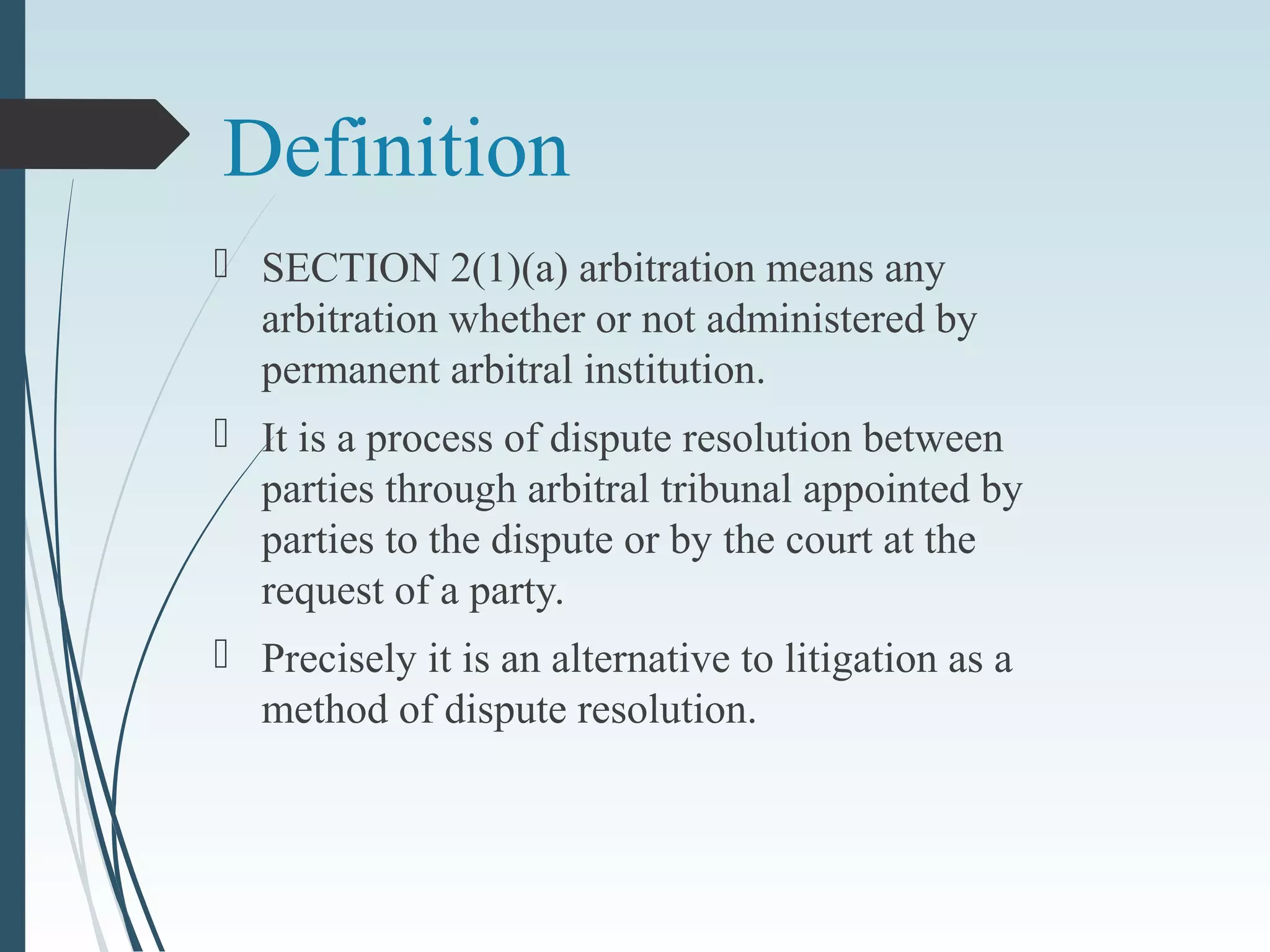 Arbitration and Conciliation Act 1996 | PPT