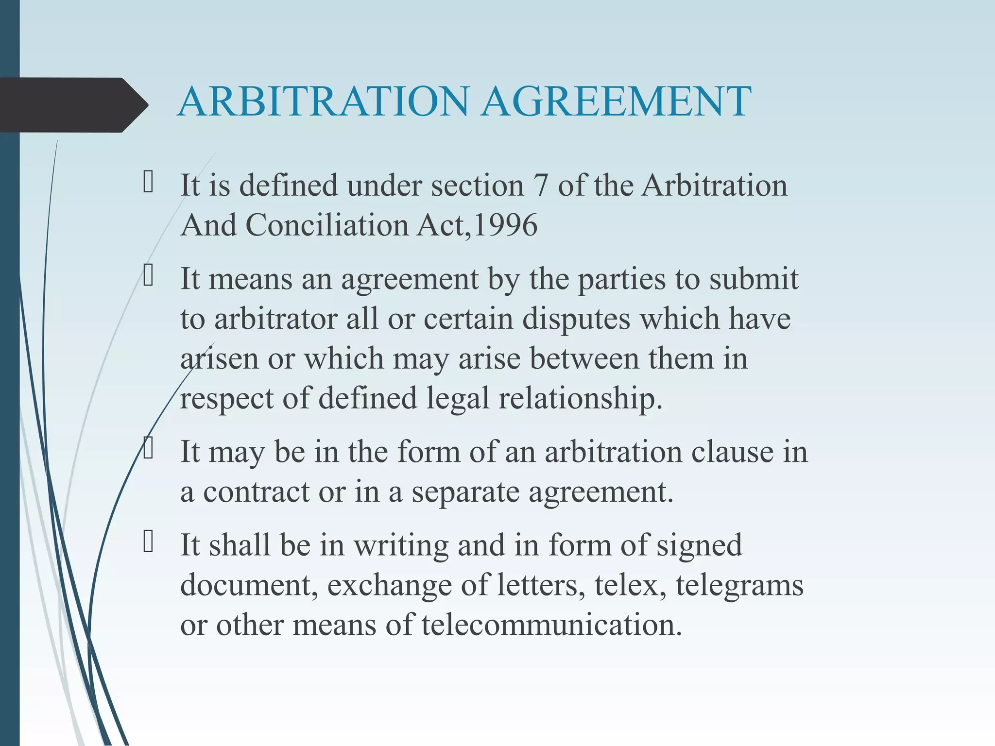 Arbitration and Conciliation Act 1996 | PPT
