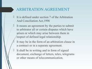 Arbitration and Conciliation Act 1996 | PPT | Free Download