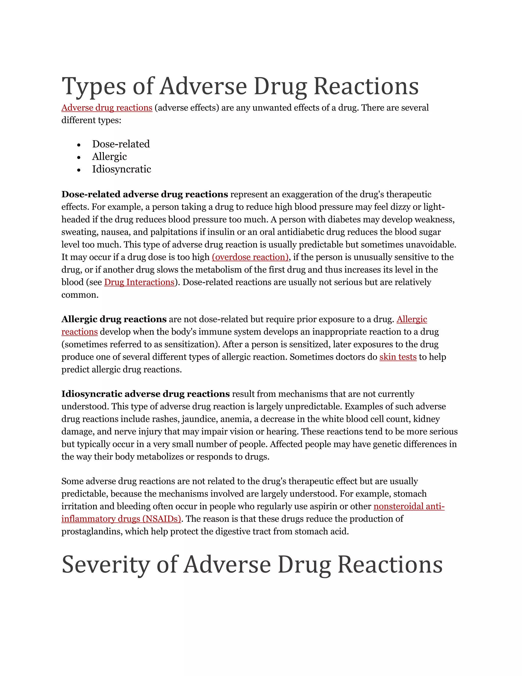 Adverse drug reaction types | DOCX