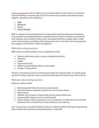 Adverse drug reaction types | DOCX