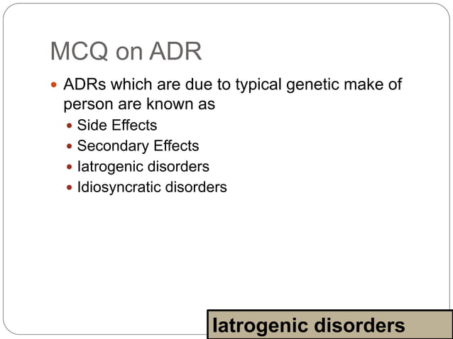 ADR.ppt pharmacilogy ppt of adverse drug reaction | PPT