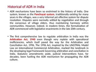ADR.pptx introduction and history of adr in india | PPTX