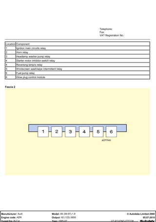 AUDI A4 B5 1996 2000 1.8 20V 4ADR Adr 2 | PDF