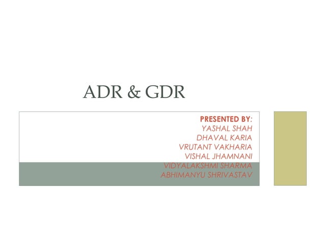 ADR and GDR | PPT