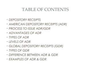 ADR and GDR | PPT