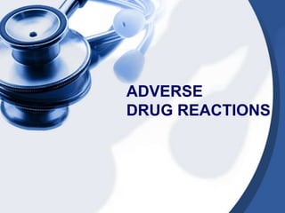 ADR classification which describes about adverse drug reaction | PPT