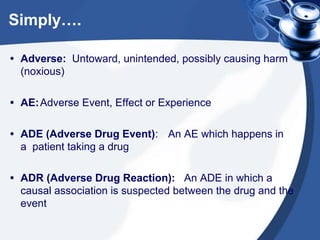 ADR classification which describes about adverse drug reaction | PDF